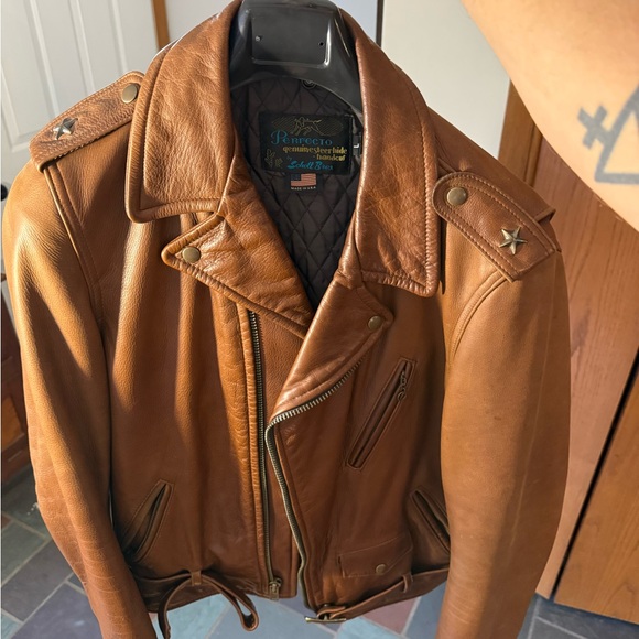 Schott NYC | Jackets & Coats | Schott Nyc Tan Leather Bomber Jacket ...